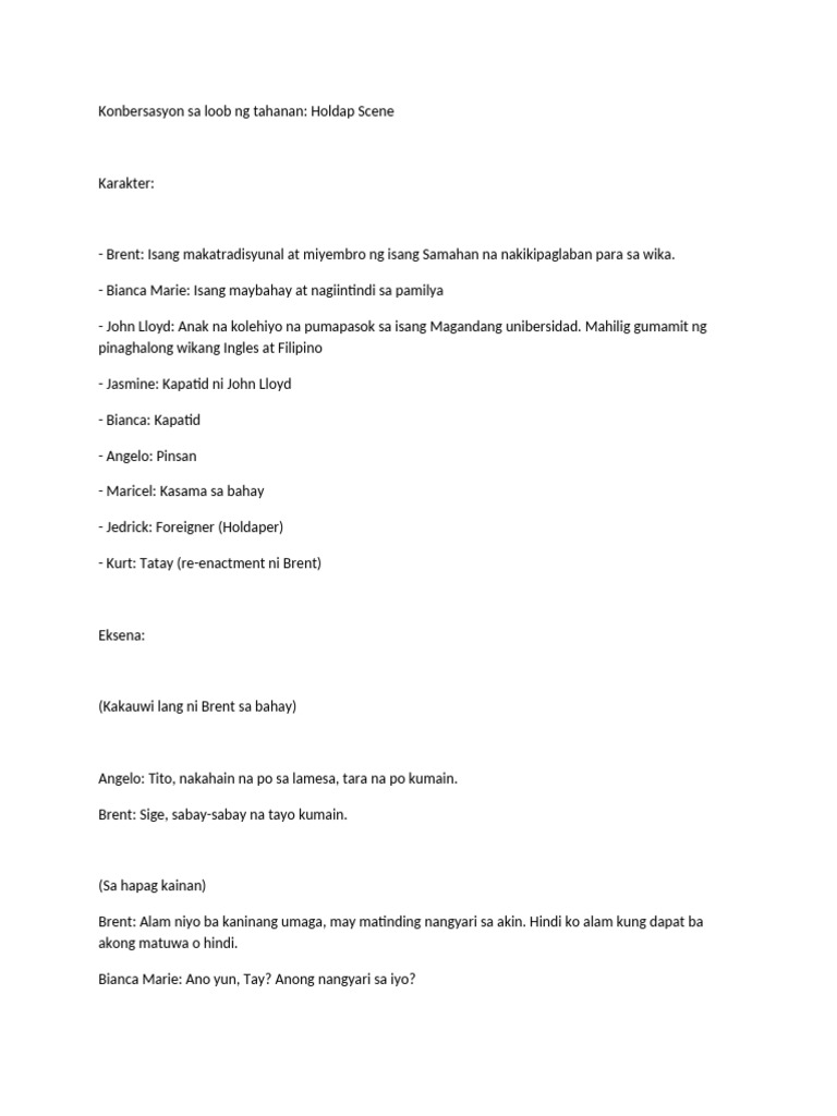 script sa filipino | PDF