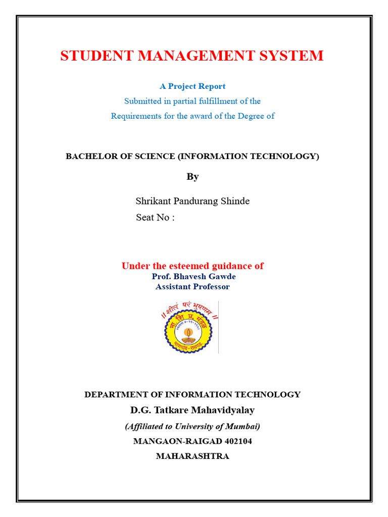 Student Management System Project Report | PDF | Use Case | Conceptual ...