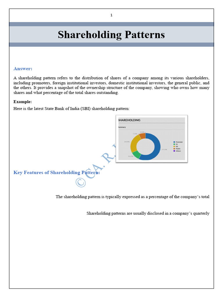 09 Shareholding Patterns | PDF | Stocks | Investing