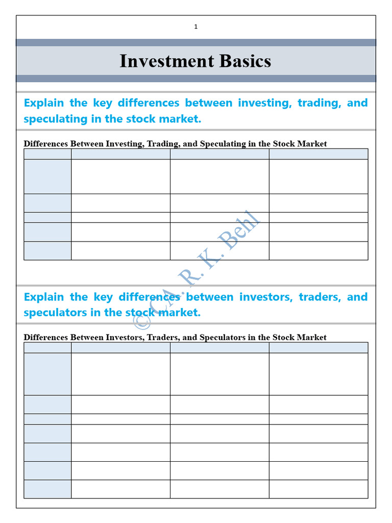 05 Investment Basics (26 Pages) | PDF | Arbitrage | Securities (Finance)