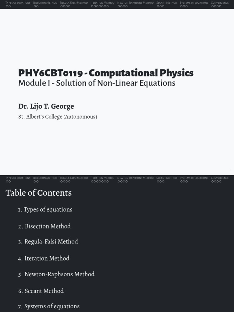 Module 1 - Solution of Non-Linear Equations - Notes | PDF | Equations ...