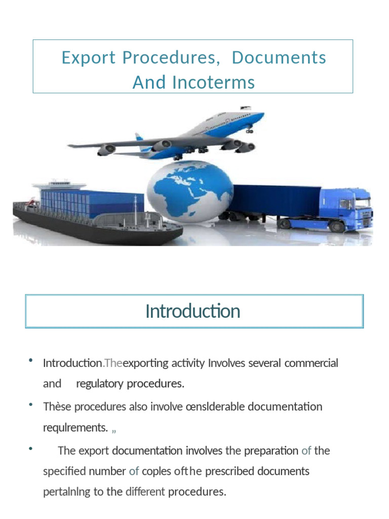 Pharmaceutical Export Documentation Procedure and Incoterms 1 638 | PDF | Freight Transport | Trade