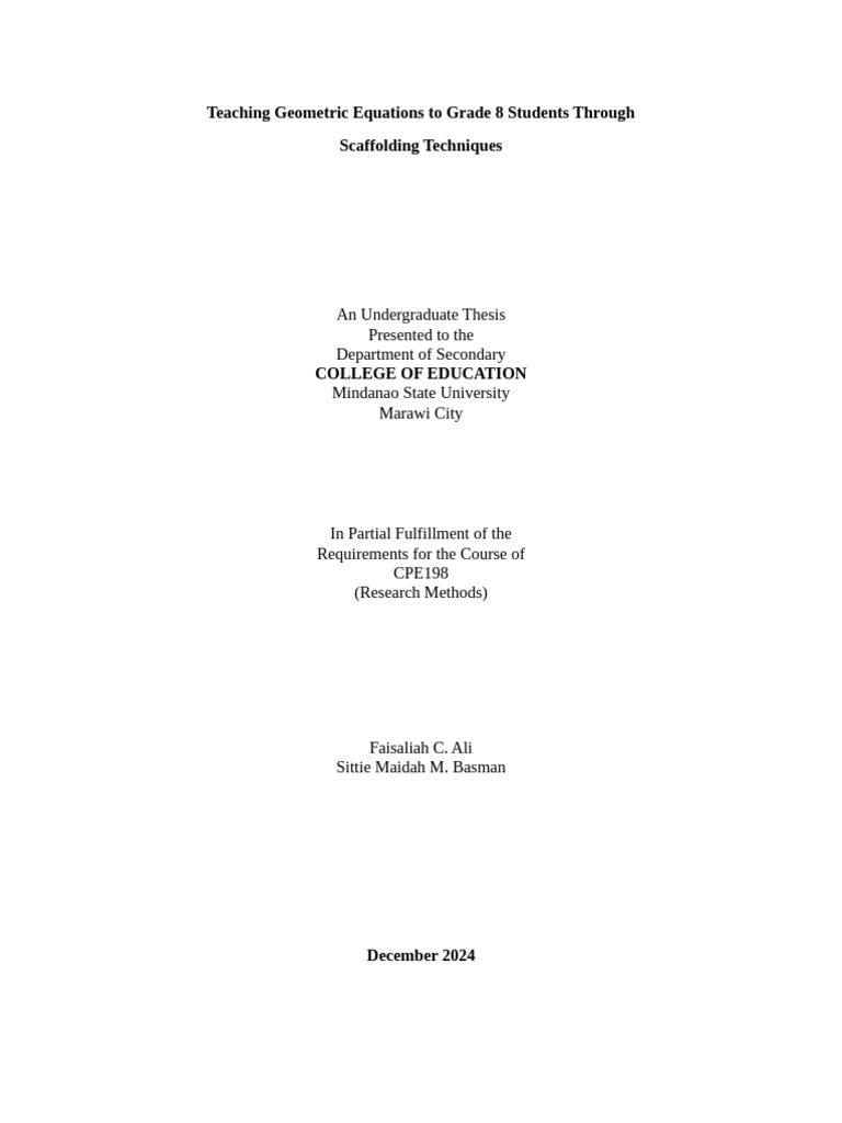Scaffolding Geometry for Grade 8 Students | PDF | Constructivism ...