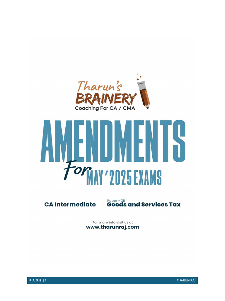 CA Intermediate May 25 Amendments | PDF | Value Added Tax | Insurance
