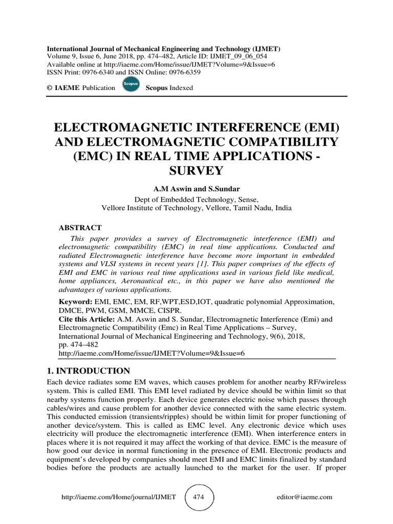 Ijmet 09 06 054 | PDF | Electromagnetic Interference | Electromagnetic ...