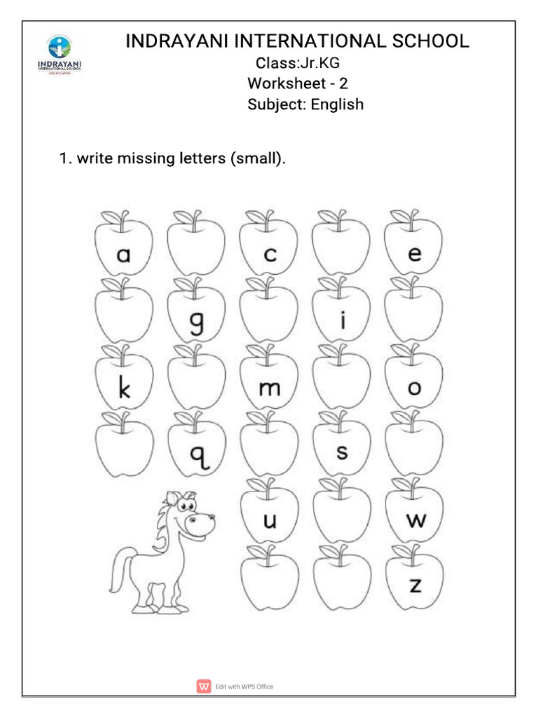 JR - KG Worksheet 2 English | PDF