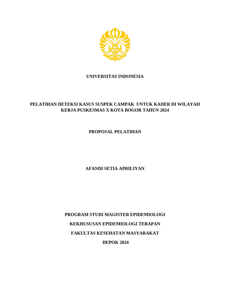 Proposal Pelatihan Dan Rencana Pelatihan | PDF