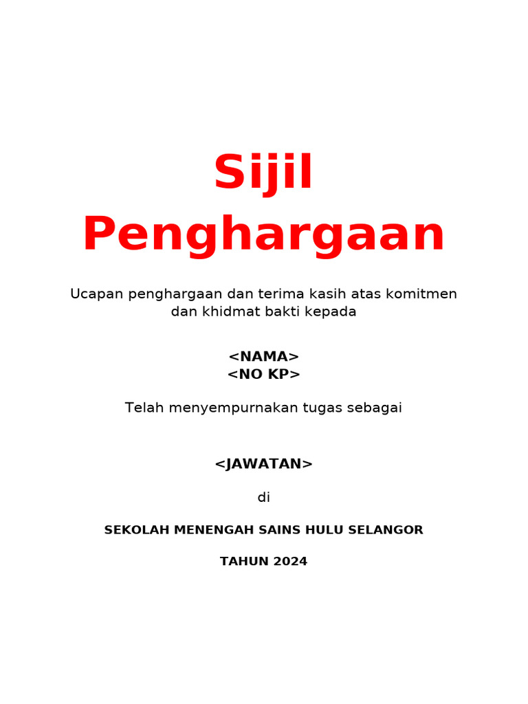 Layout 2 Sijil Penghargaan 2024-Jawatan Hem | PDF