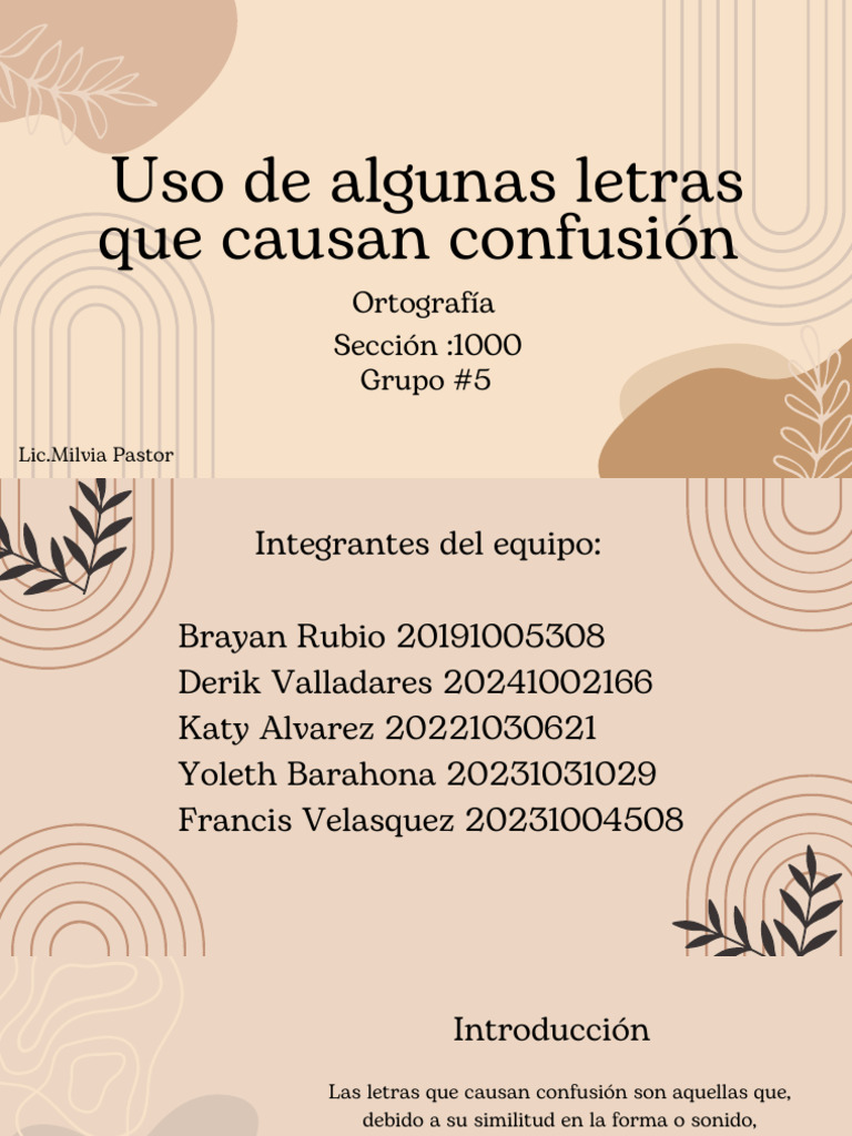 Letras Confusas en Ortografía Española | PDF | Verbo | Lengua española