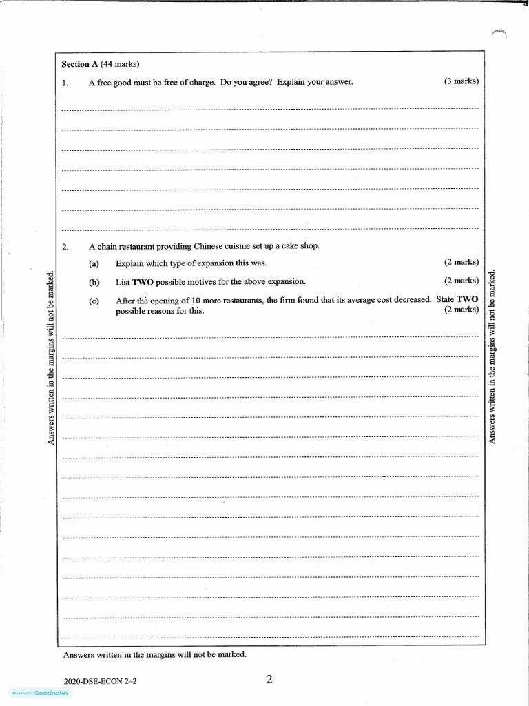 2020 DSE ECON Paper 2 | PDF