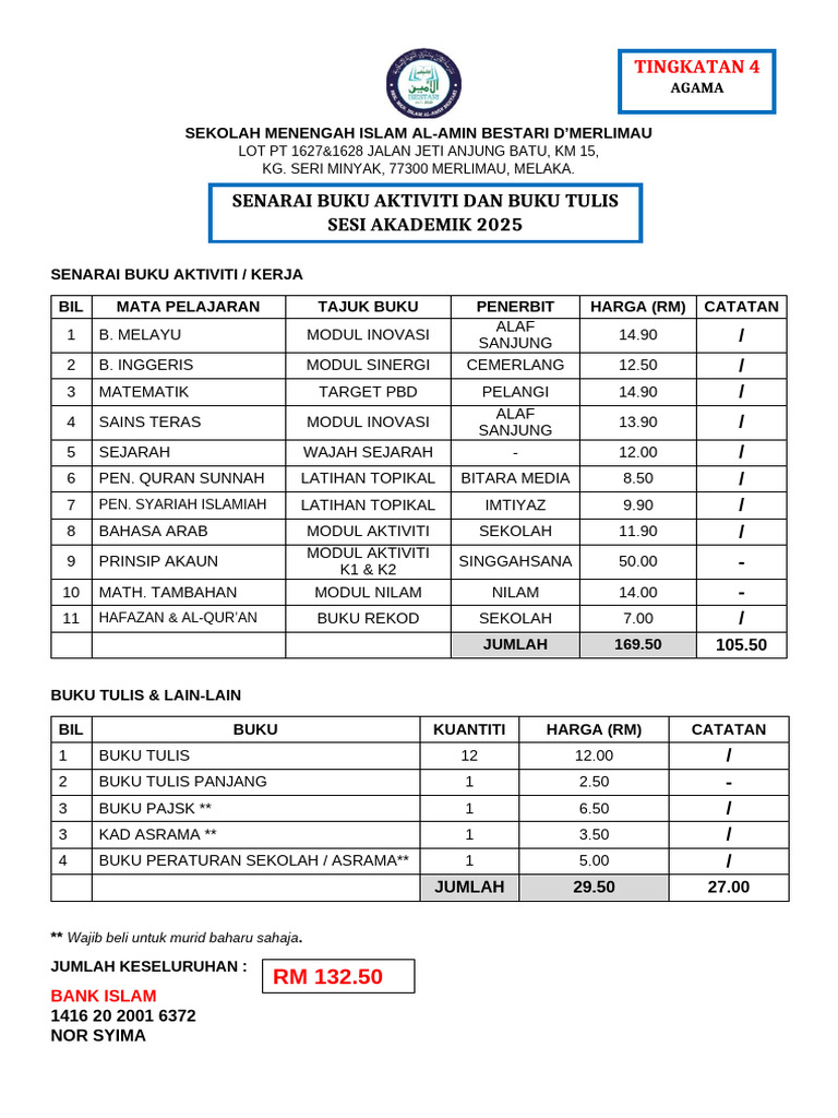 List Buku - Ting.4 - Pakej Asas | PDF