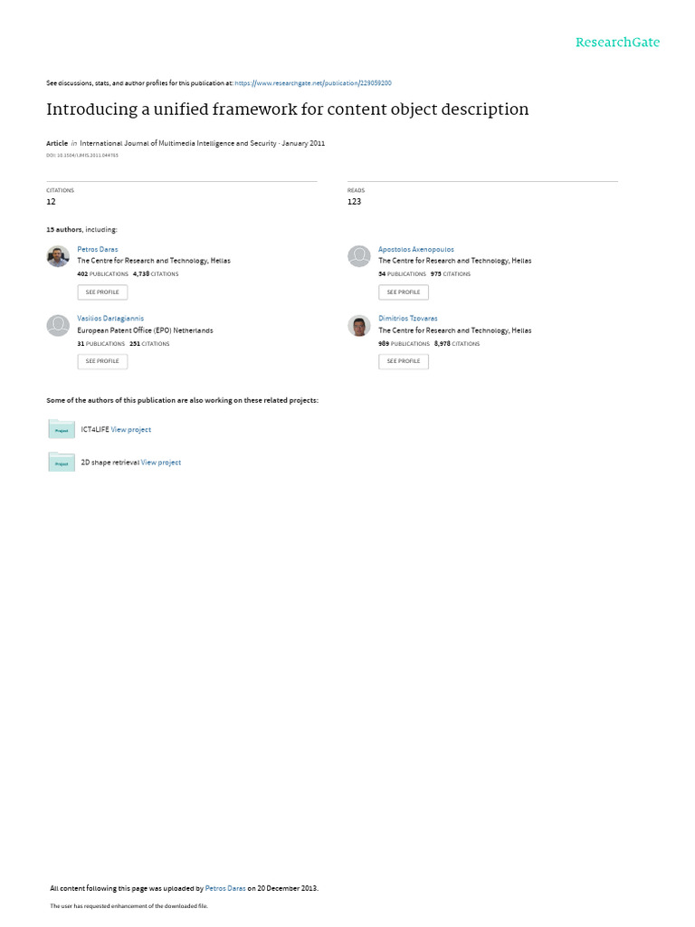 Introducing A Unified Framework For Content Object | PDF | Information Retrieval | Information