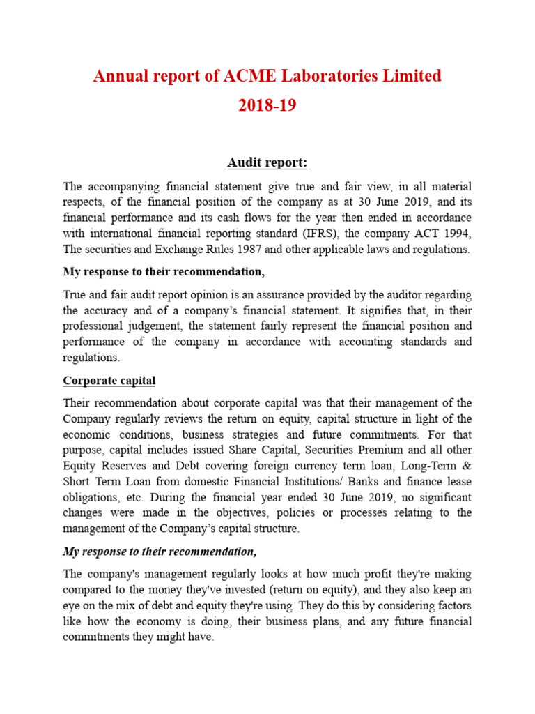 Annual Report of ACME Laboratories Limited | PDF | Equity (Finance) | Corporations