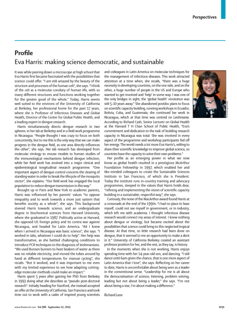 Eva Harris Making Science Democratic, and Sustain | PDF
