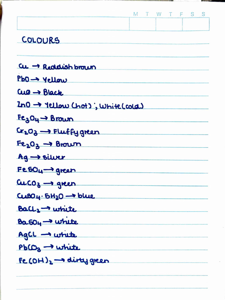 Chem - Colours | PDF