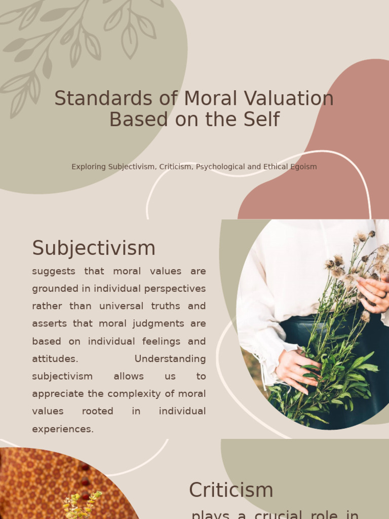 Moral Valuation: Subjectivism & Culture | PDF