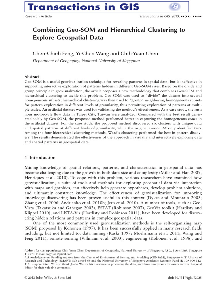 Jurnal - Combining Geo-SOM and Hierarchical Clustering To Explore ...