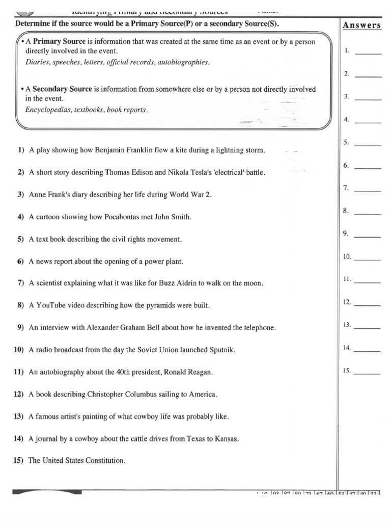 Primary & Secondary Sources | PDF