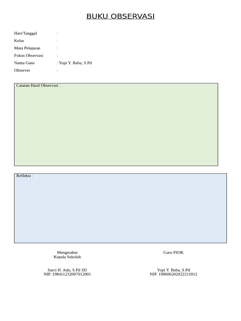 Buku Observasi | PDF