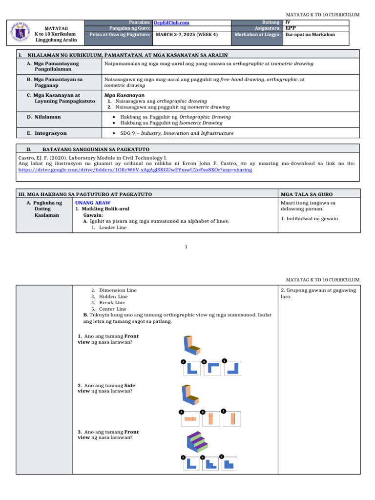 DLL MATATAG _EPP 4 Q4 W4 | PDF