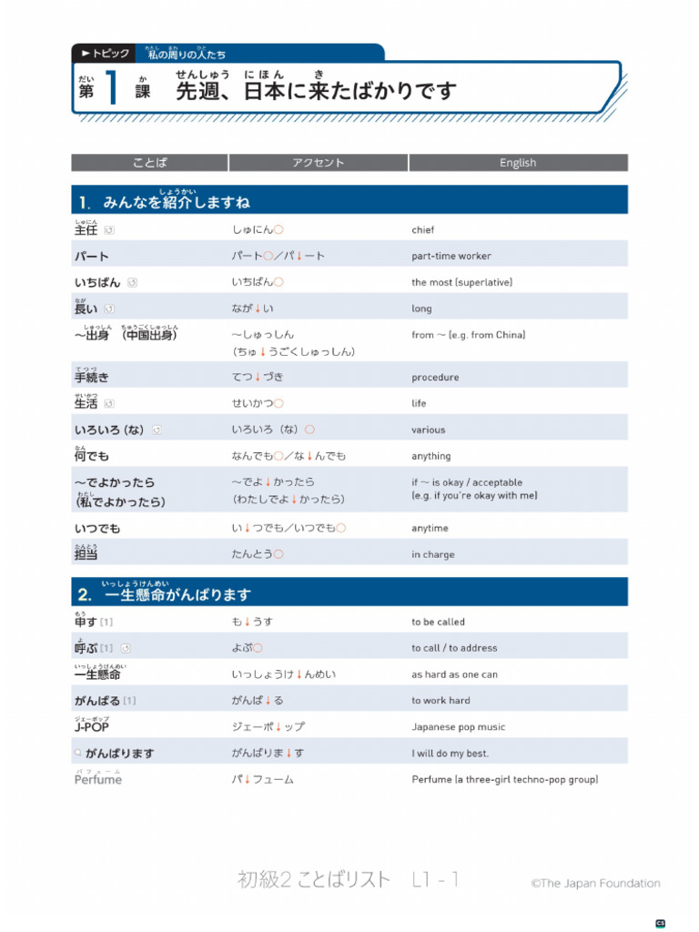 Irodori A2 Meaning List | PDF