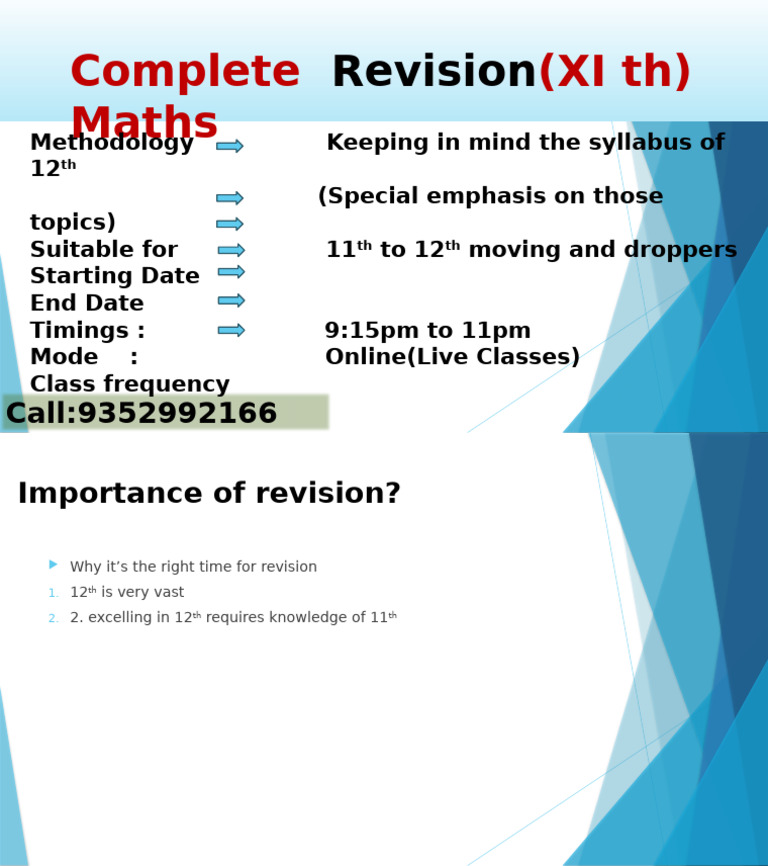 Revision Course | PDF