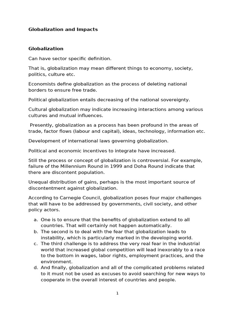 Globalization: Challenges & Opportunities | PDF | Globalization | Gross Domestic Product