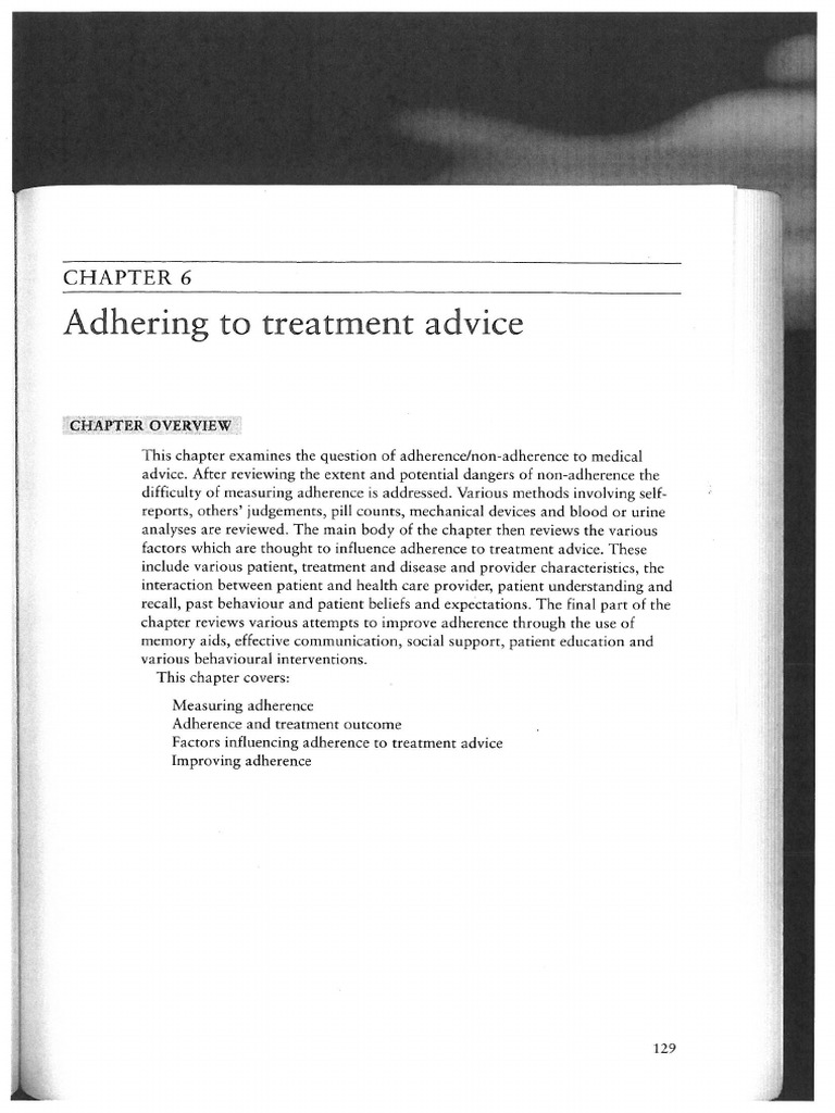 Adhering to treatment advice | PDF