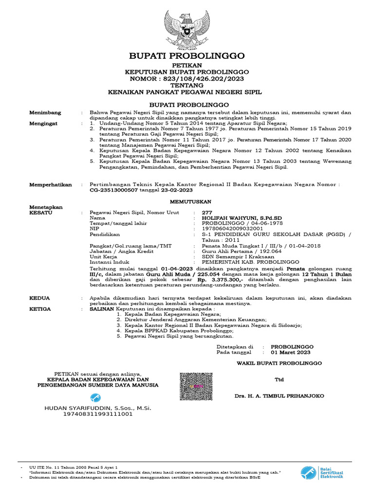 SK 3C Pangkat Terakhir | PDF