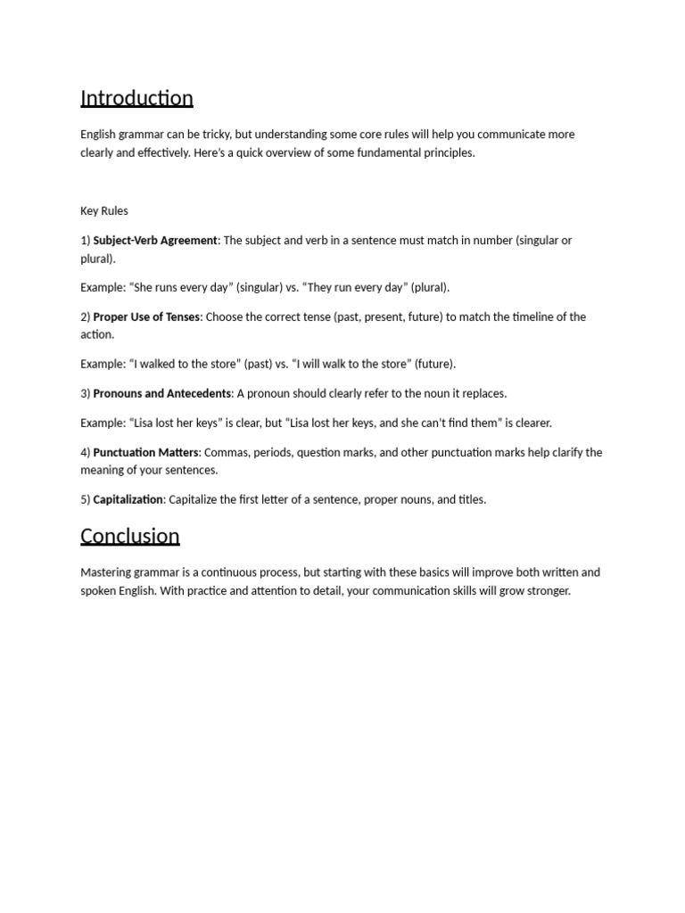 Essential English Grammar Rules Explained | PDF