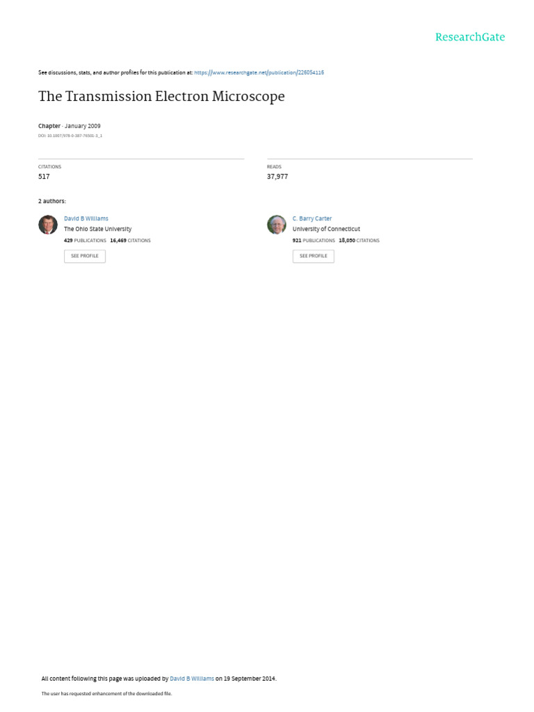 The Transmission Electron Microscope | PDF | Transmission Electron Microscopy | Diffraction