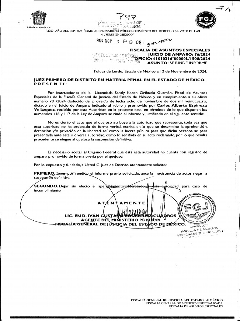 9 Informe Justificado FGJ Edomex | PDF