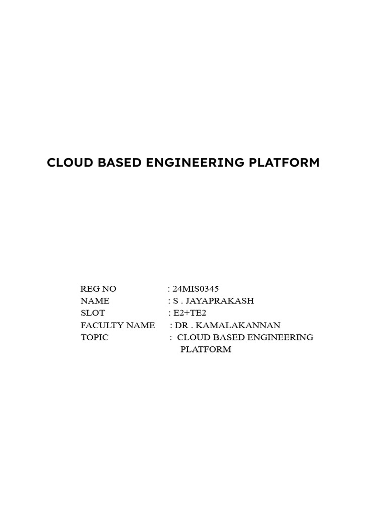 Cloud Based Engineering Platform-2 | PDF | Cloud Computing | Databases