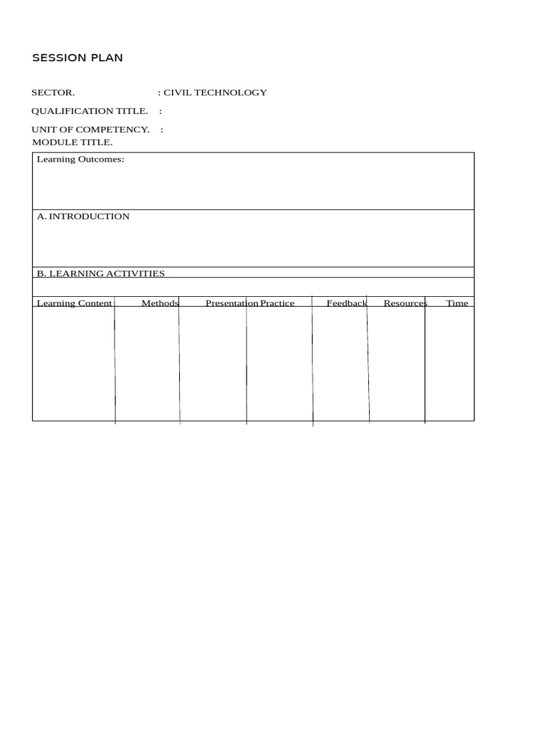 Session Plan | PDF