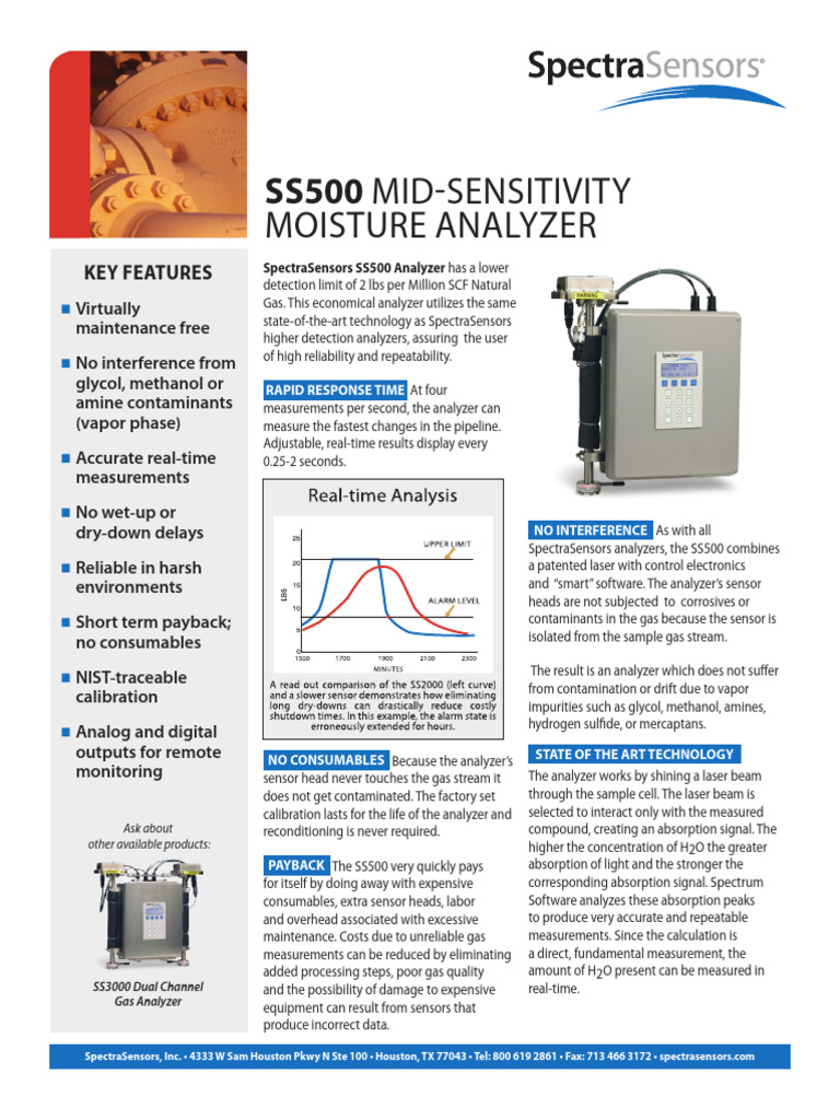 SS500 Moisture Analyzer for Natural Gas | PDF