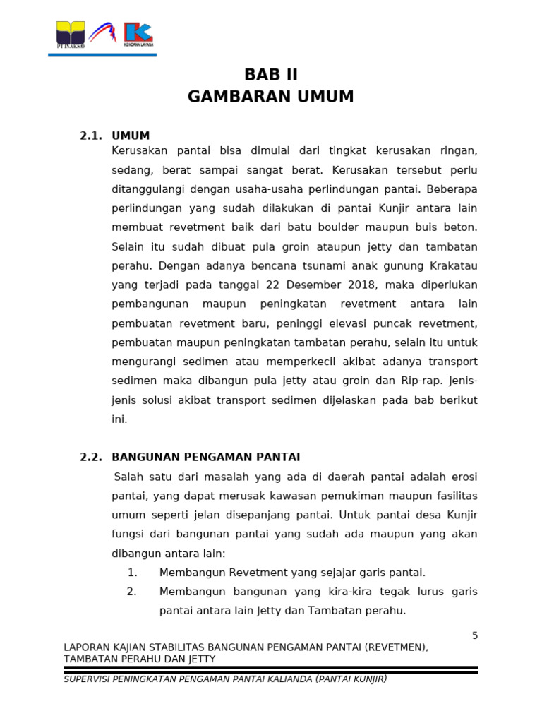 Perlindungan Pantai Kunjir: Revetment dan Jetty | PDF