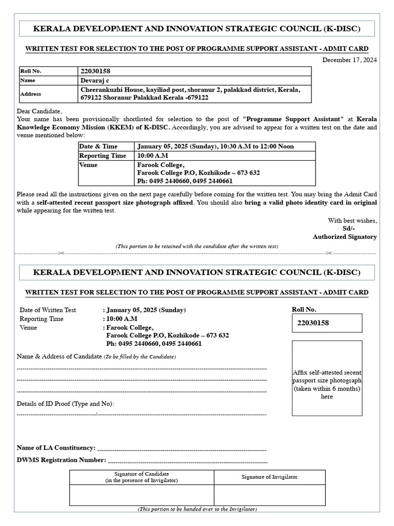 Kerala Development and Innovation Strategic Council (K-Disc) | PDF