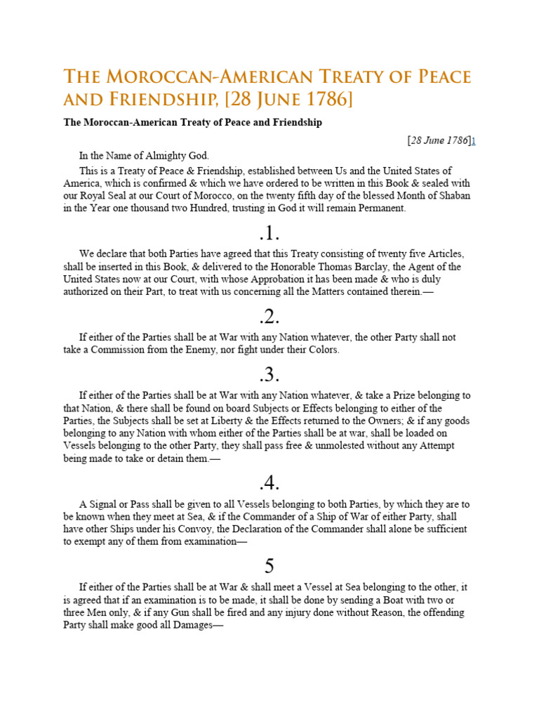 Treaty of Peace and Friendship | PDF | Port | Prize (Law)