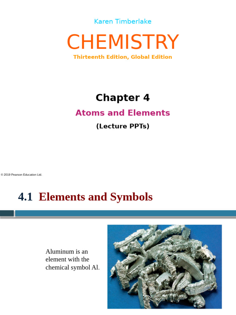 Chapter 4 Atoms and Elements | PDF | Atoms | Electromagnetic Radiation