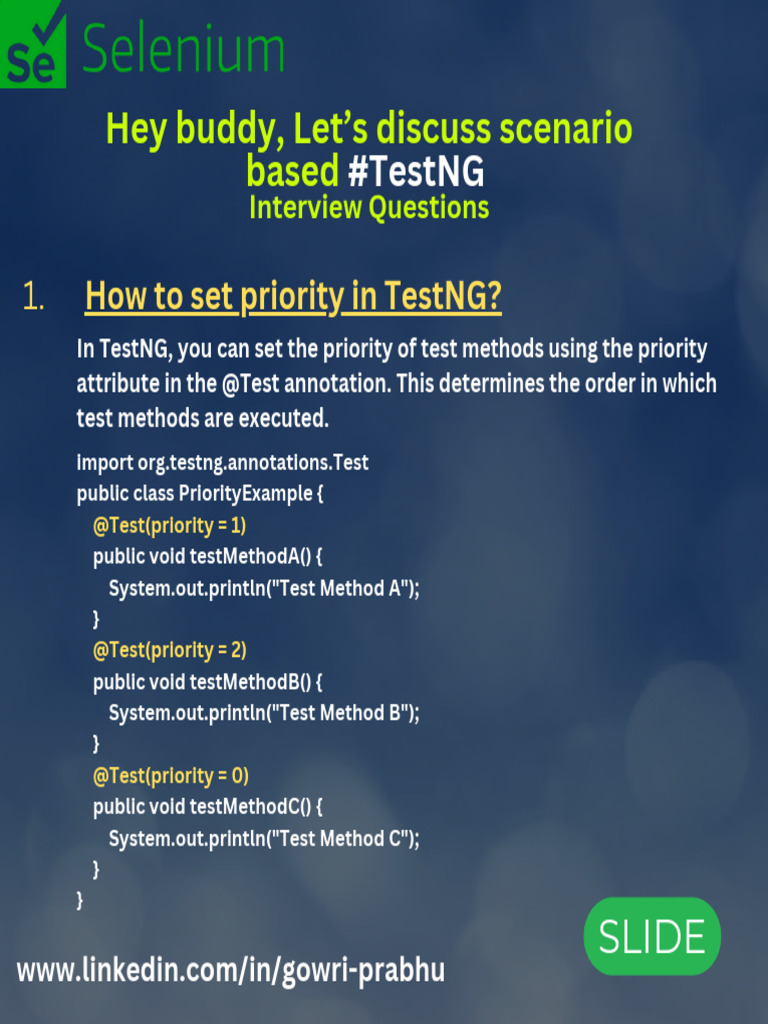 Part 1 Of Testng Scenario Based Interview Questions Pdf Software Testing Software Development