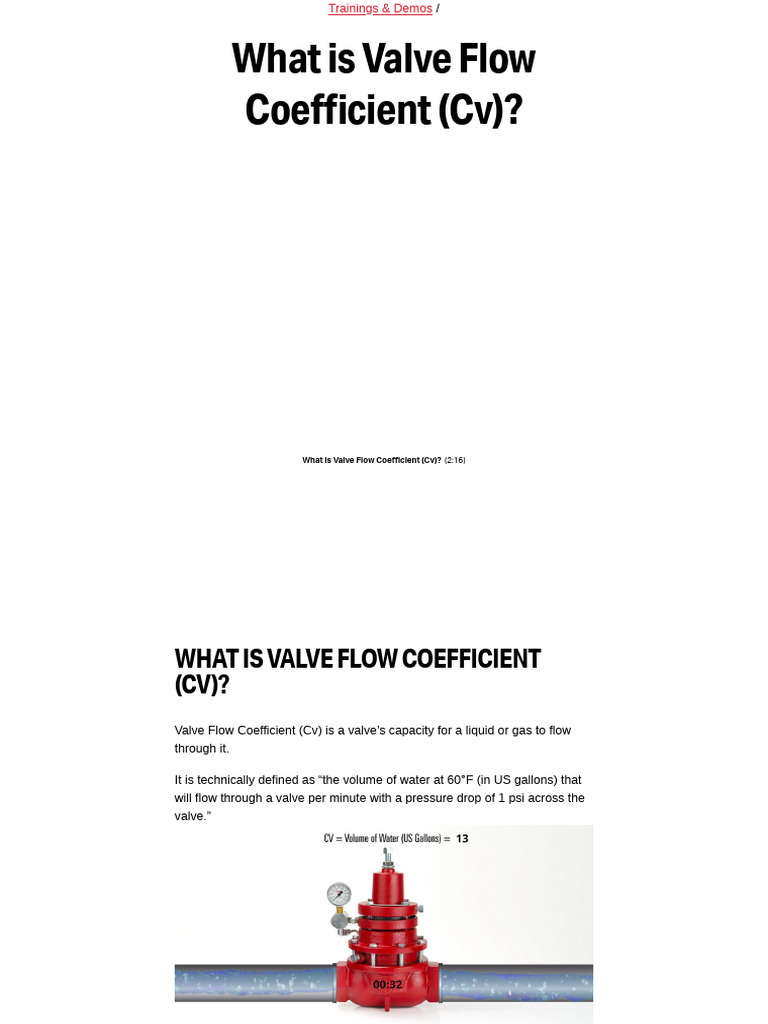 What Is Valve Flow Coefficient (CV) - Kimray | PDF | Valve | Pressure