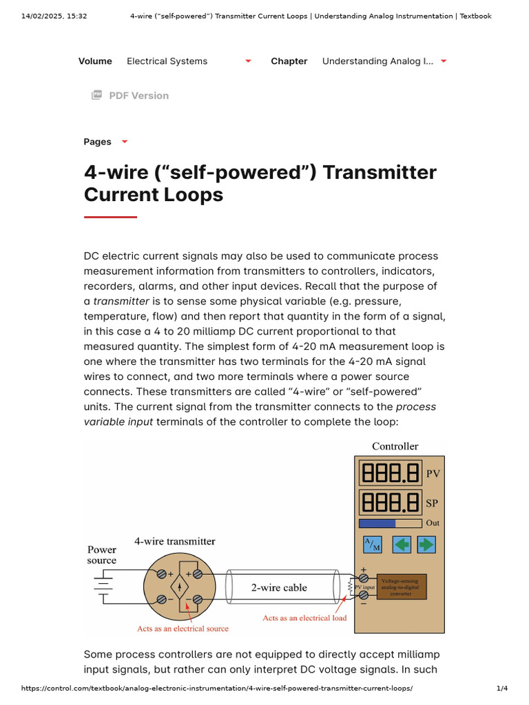 4-wire (“self-powered”) Transmitter Current Loops _ Understanding ...