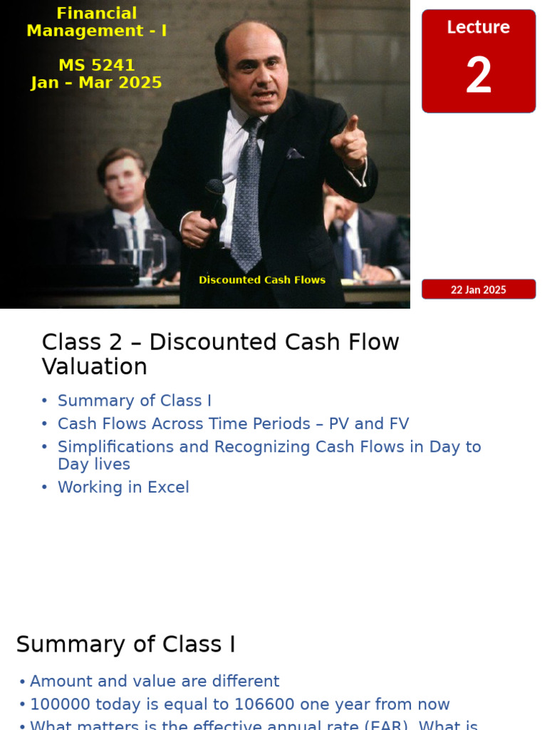Lecture2 Discounted Cash Flows | PDF