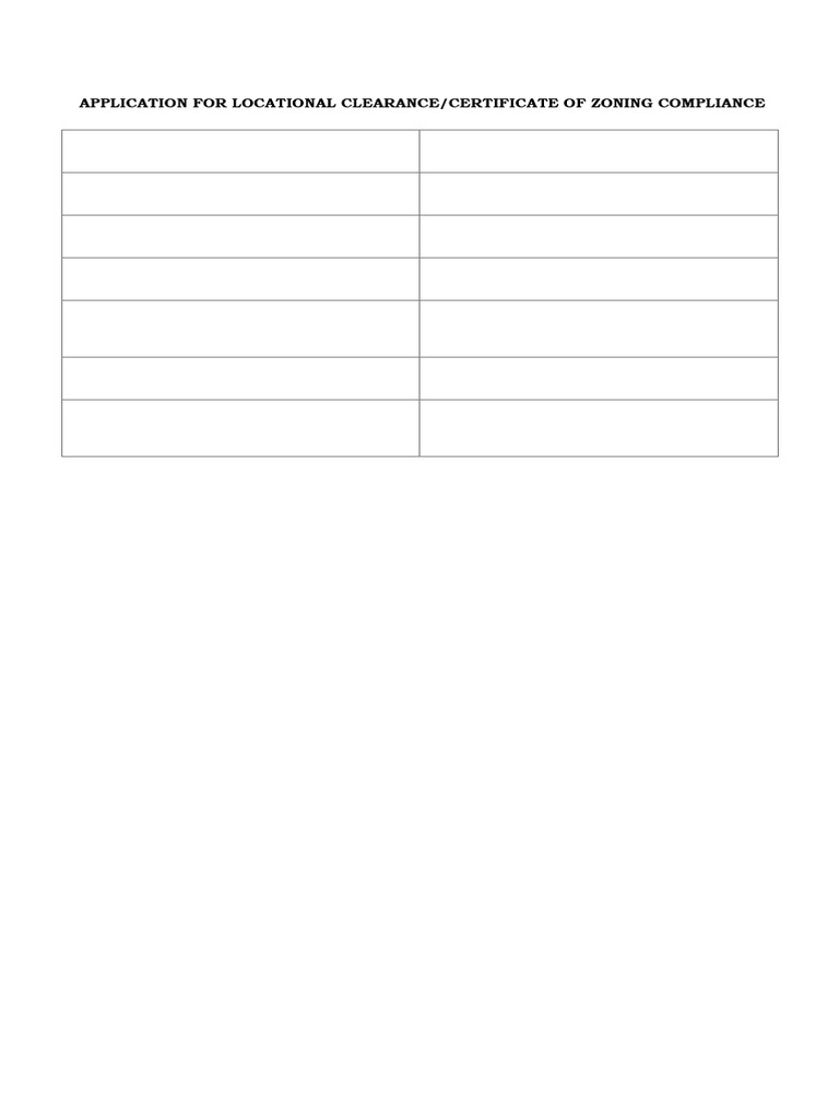 Locational Clearance Application Form | PDF | Housing | Real Property Law