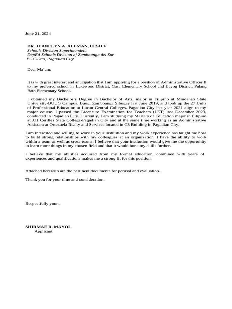 Letter of Intent-Deped | PDF