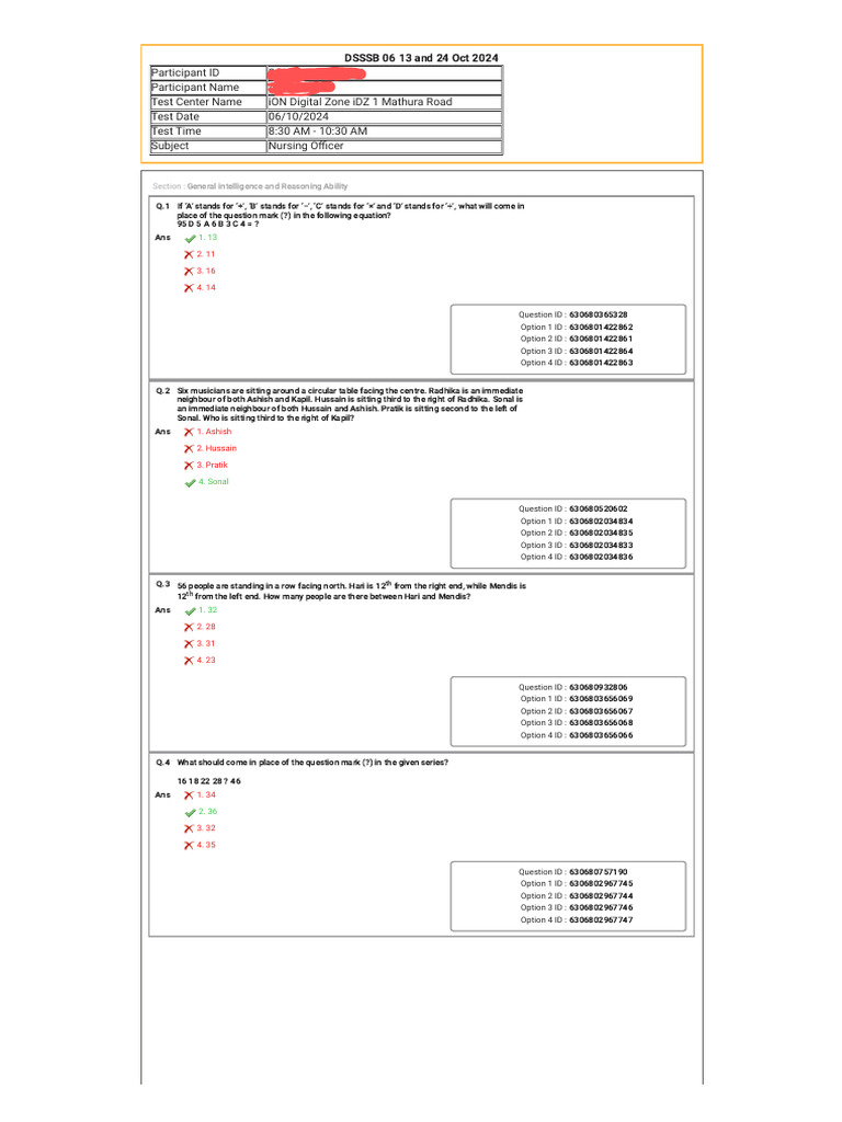DSSSB Question Paper 6oct | PDF | Demography