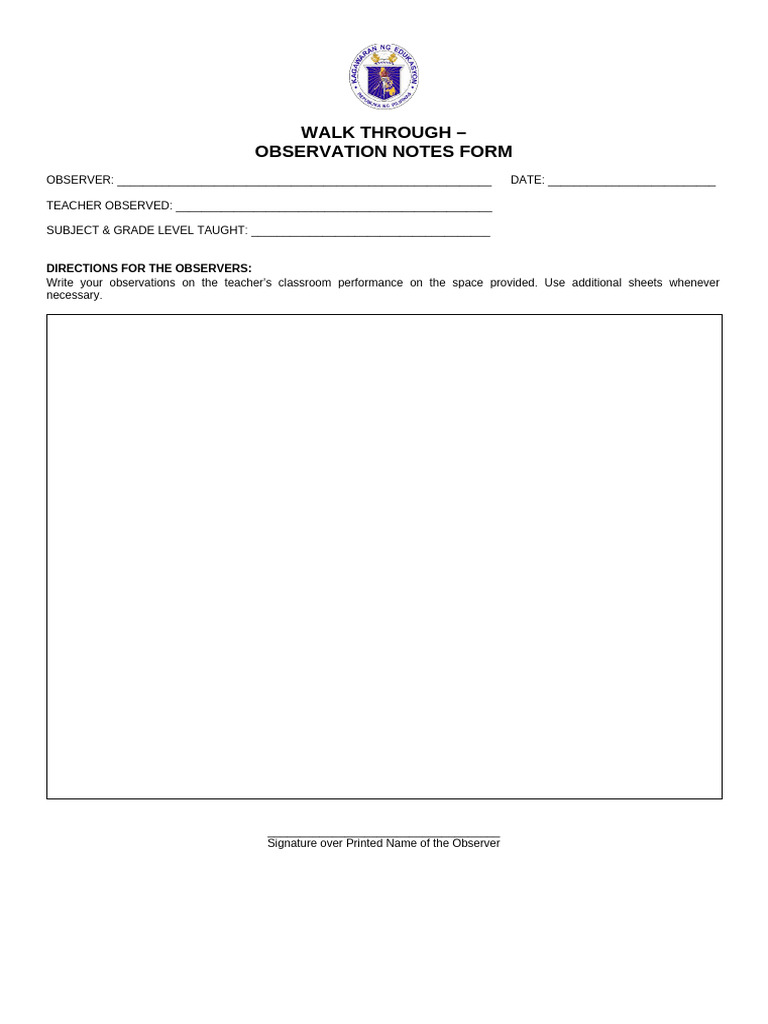 Walk Through Form | PDF