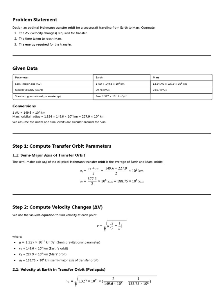 Interplanetary Orbit Design-1 | PDF | Orbit | Astronautics
