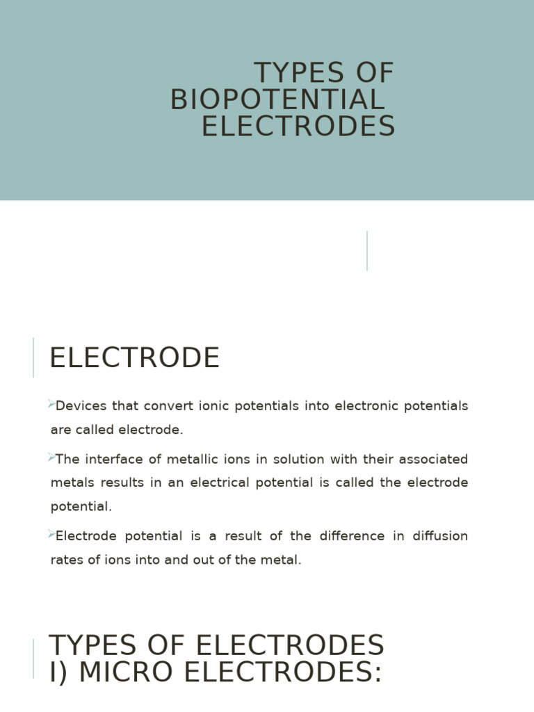 Types of Biopotential | PDF | Electromyography | Electrocardiography