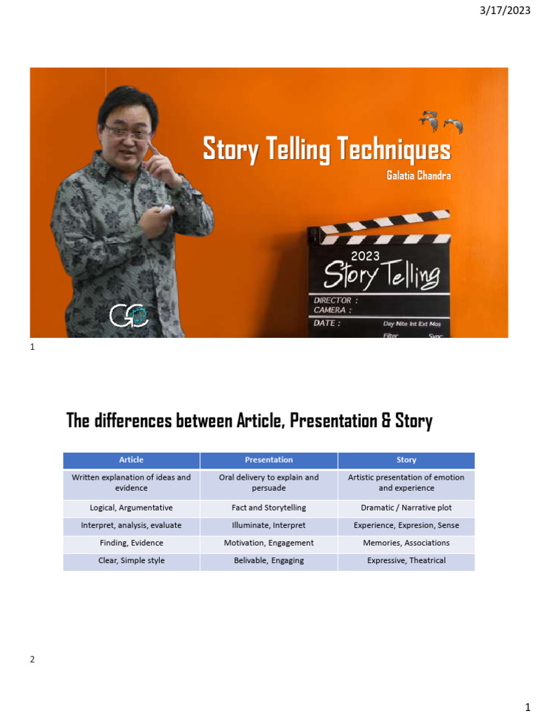 GC - Story Telling Techniques | PDF | Storytelling